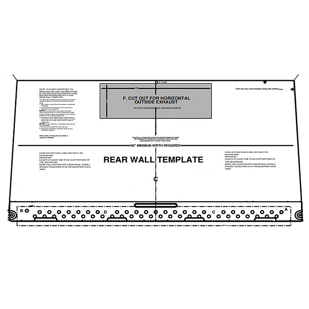 Microwave Wall Mounting Template 316902476 - Infinite Parts Direct